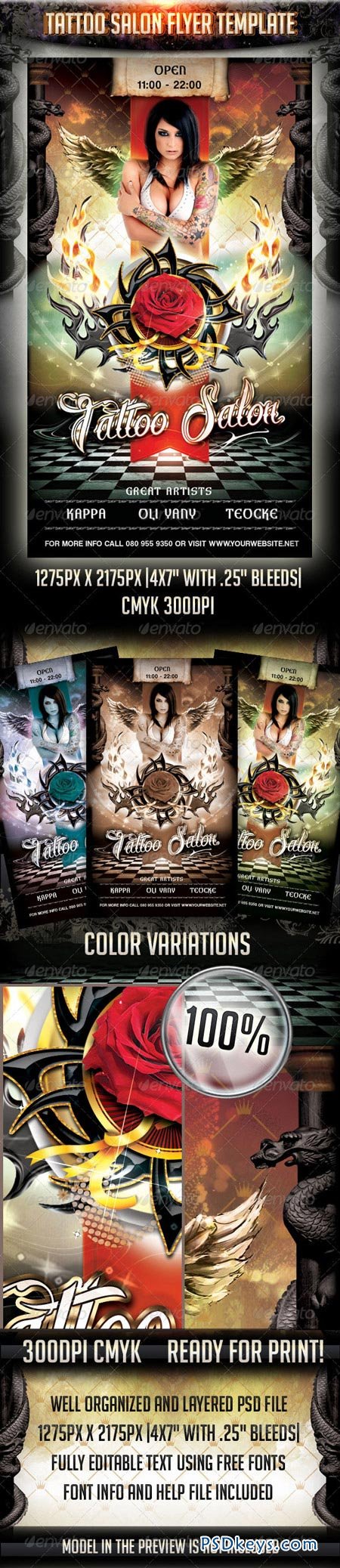 Tattoo Salon Flyer Template 3192063 Free Download Photoshop Vector 