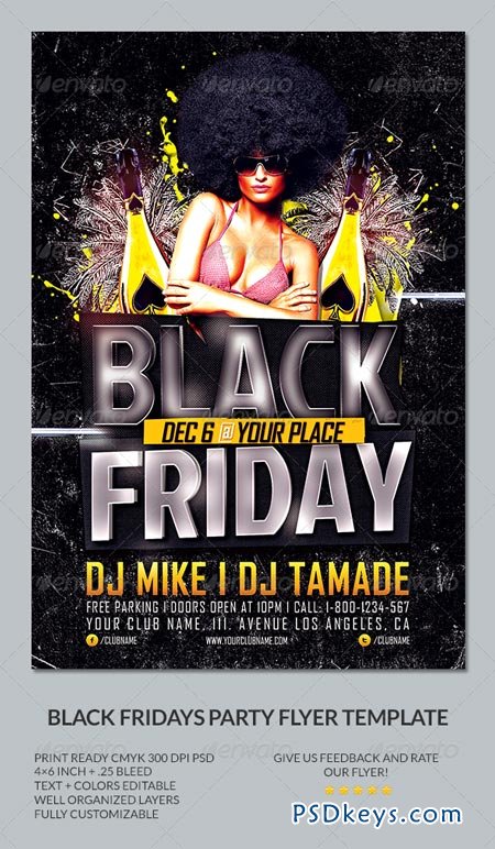 Black Friday Party Flyer Template 6483496 Free Download Photoshop 