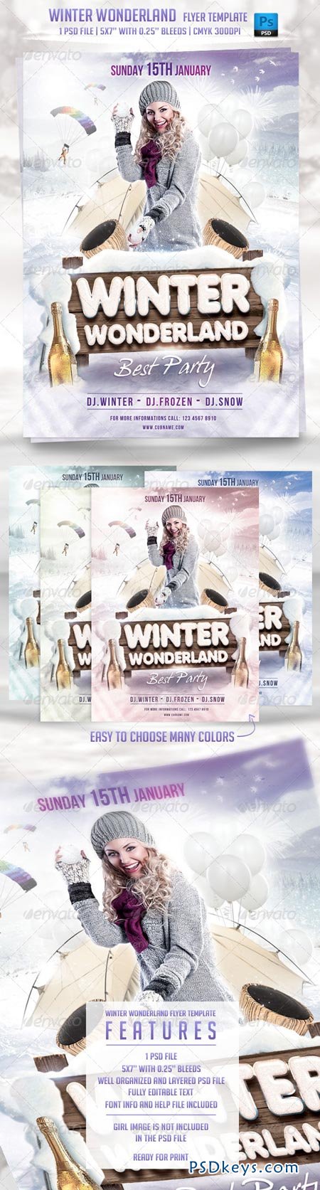 Winter Wonderland Flyer Template 6400891 Free Download Photoshop 