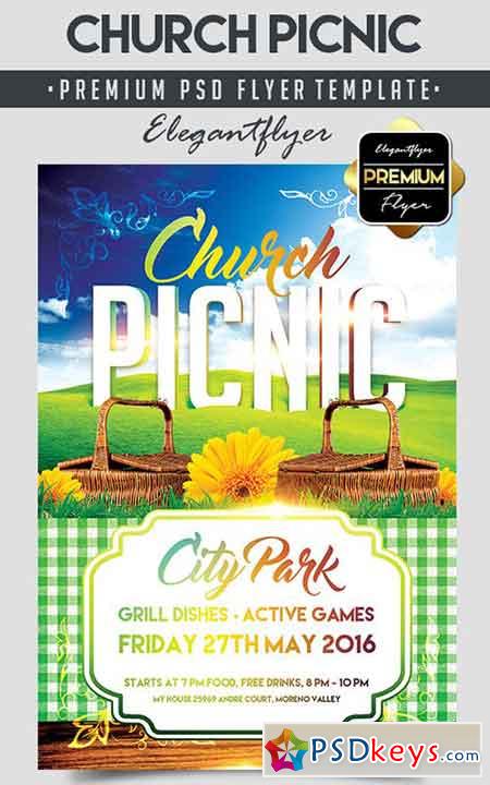 Church Picnic Flyer PSD Template Facebook Cover Free Download 