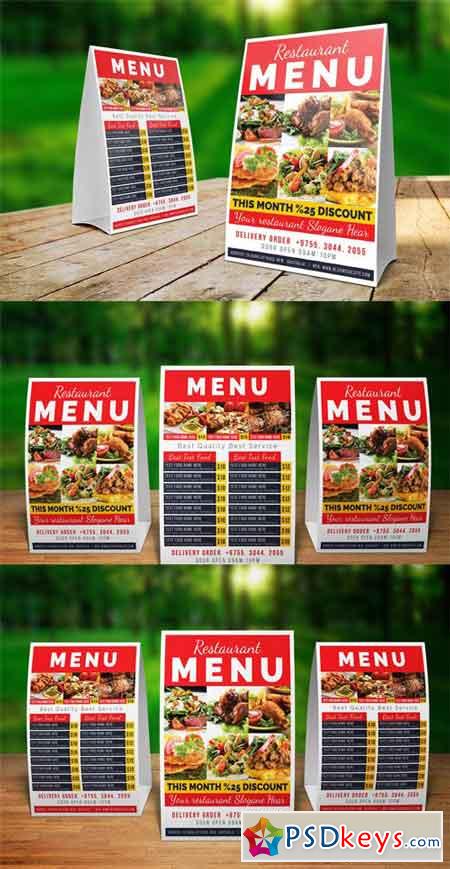 Restaurant Table Tent Template Free Download Photoshop Vector Stock 