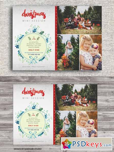 Christmas Mini Session Template 425160 Free Download Photoshop Vector 
