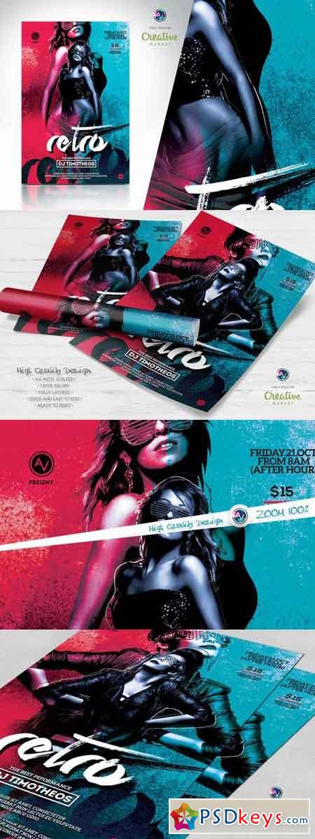 Retro Flyer Template 650553 Free Download Photoshop Vector Stock 