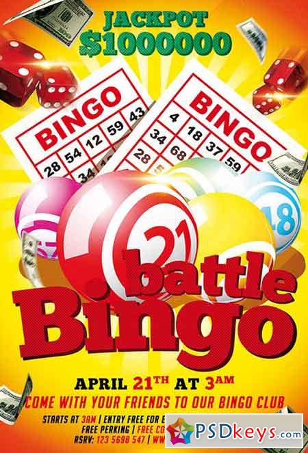 Bingo Battle PSD Flyer Template Facebook Cover Free Download 
