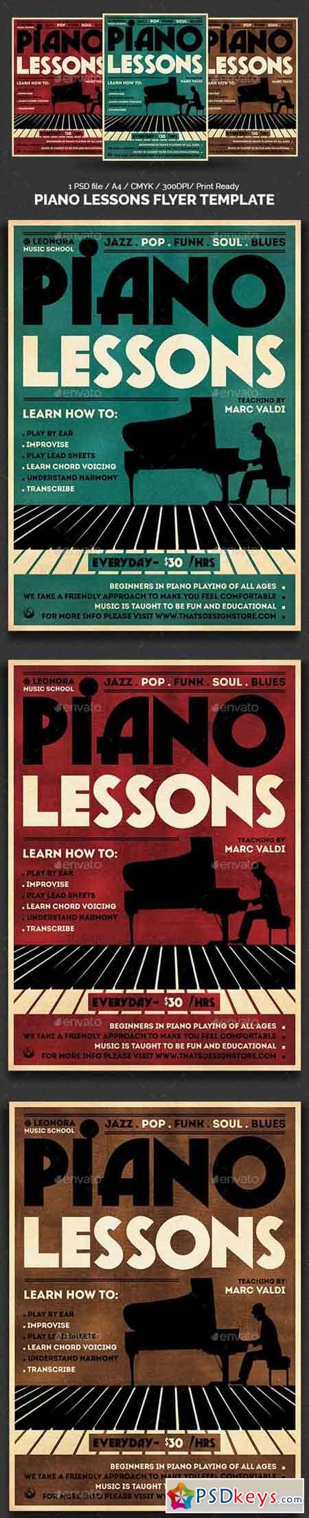 Piano Lessons Flyer Template 13922819 Free Download Photoshop Vector 