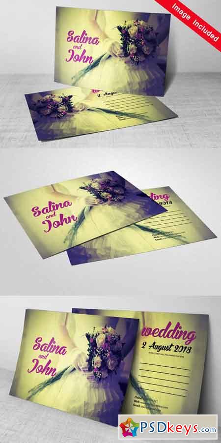 Vintage Wedding Postcard Template 1766296 Free Download Photoshop 