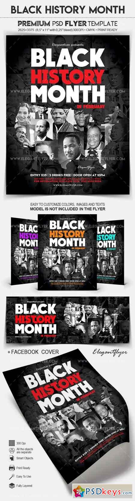 Black History Month Flyer PSD Template Facebook Cover Free 
