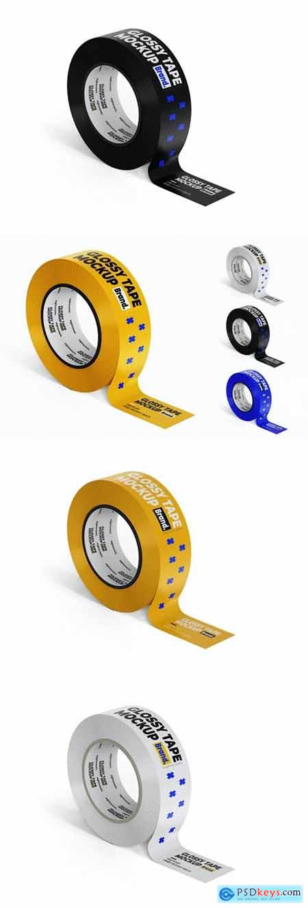 Glossy Packaging Tape Mock up Template Free Download Photoshop Vector 