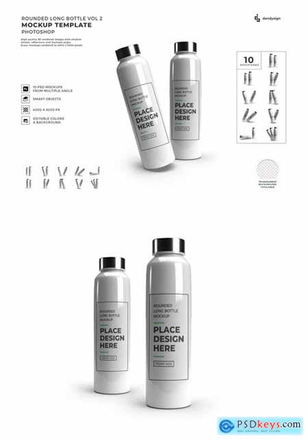 Long Bottle Tumbler Mockup Template Set Vol 2 Free Download Photoshop 